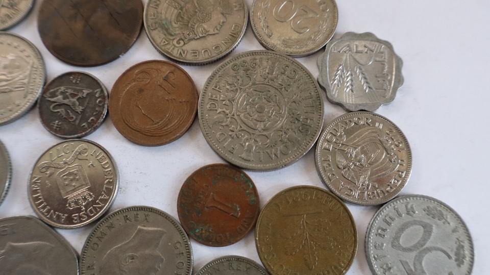 Old Foreign Coin Lot FROM ALL OVER THE WORLD SOME POSSIBLE SILVER LOT 4 ...