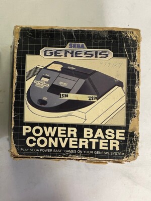 SEGA Genesis Power Base Converter w/ Box Plays Master System Games ...