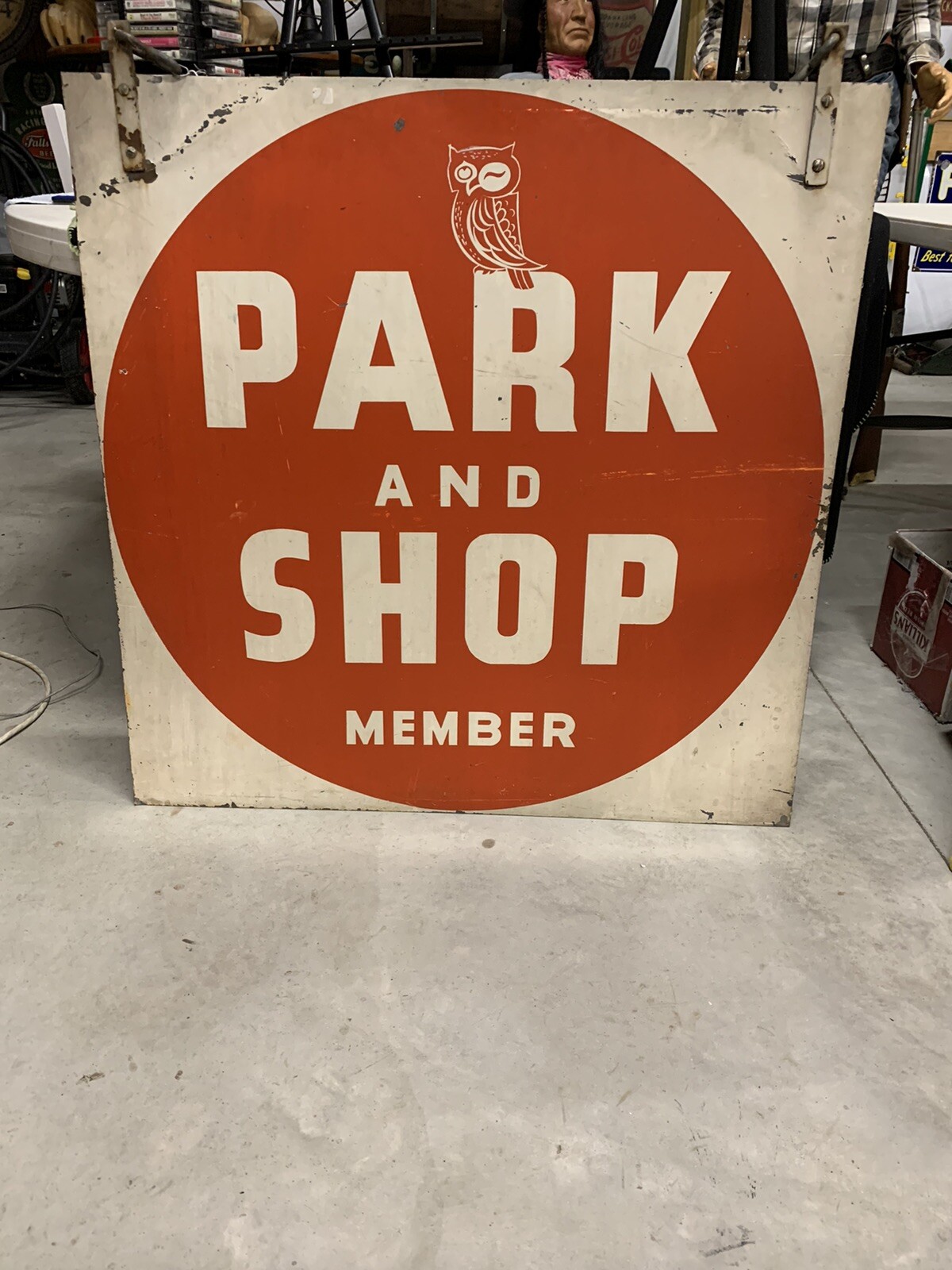 Vintage RARE Red Owl Grocery Stores Double Sided Metal Parking Sign 36 ...