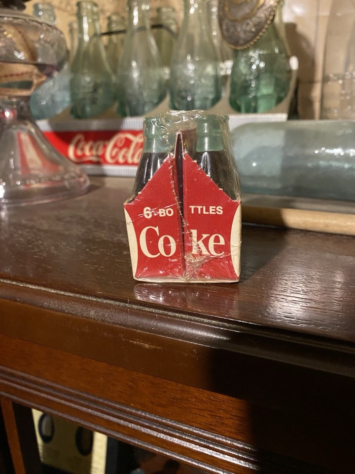 Vintage miniature toy Coca-Cola bottles six pack black Mountain NC | eBay