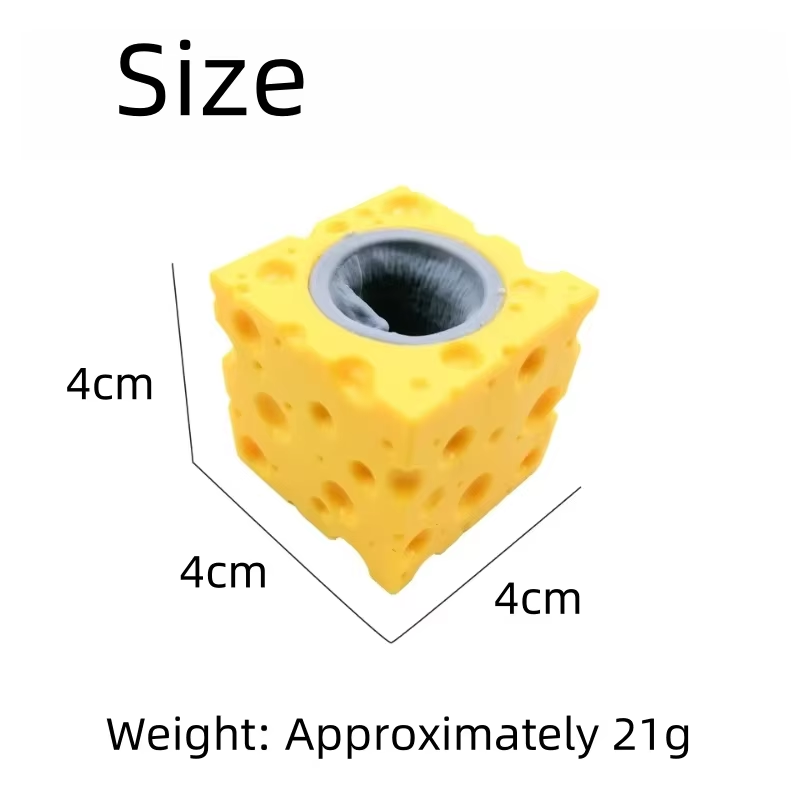 Pop-Up Mouse and Cheese Block Squeeze Anti-Stress Fidget Toy for Kids ...