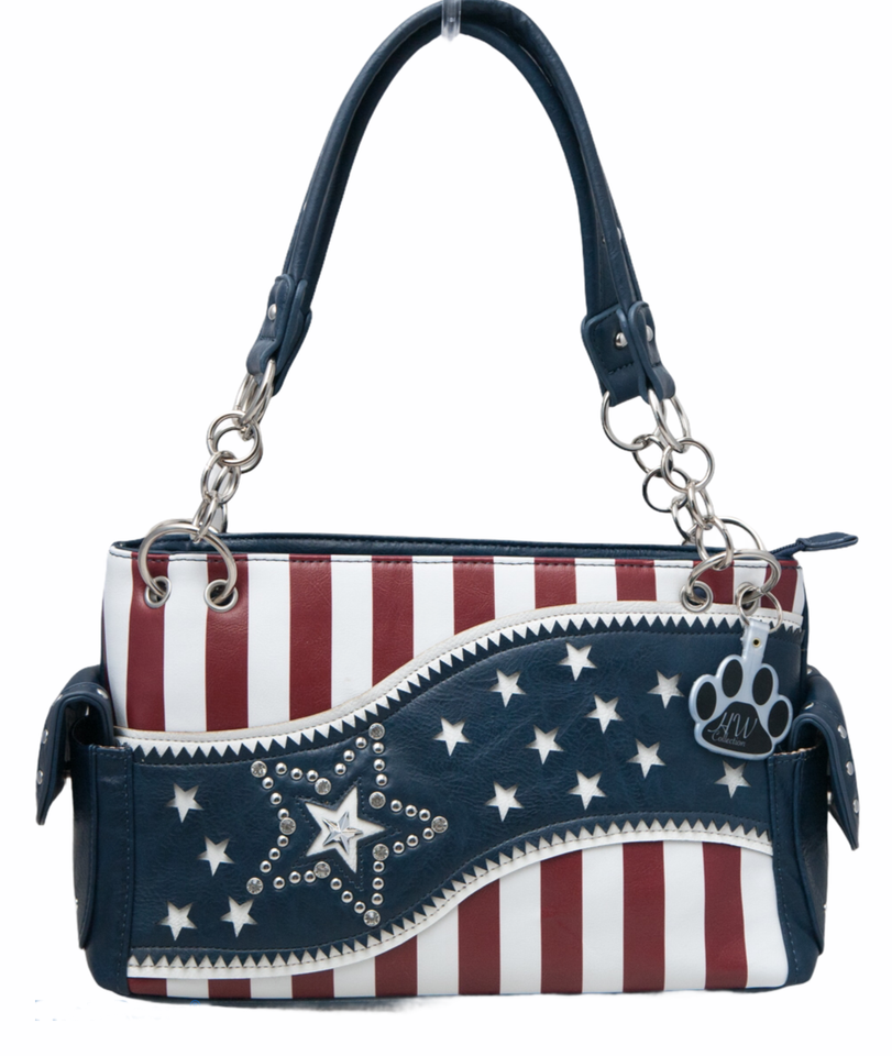 USA American Flag Purse Stars Stripes Western Patriotic Handbag Wallet ...