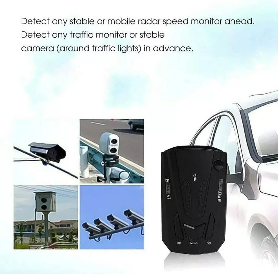 Best Laser & Camera Radar Detector Cop Cars Police Scanner Real Kit 360 ...