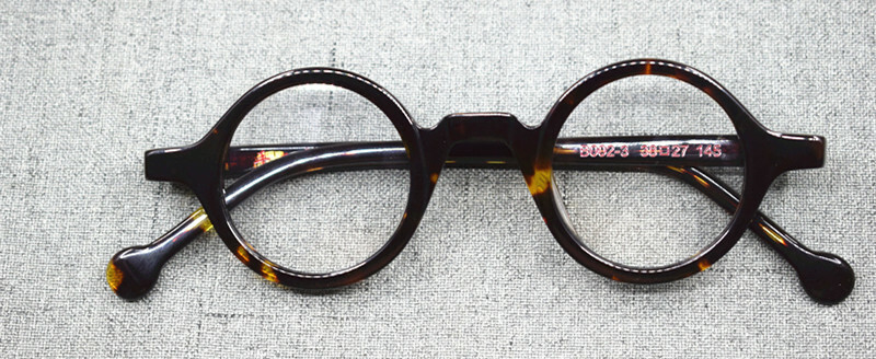 Small Round 38mm Full Rim Eyeglass Frames Acetate Hand Made Glasses ...