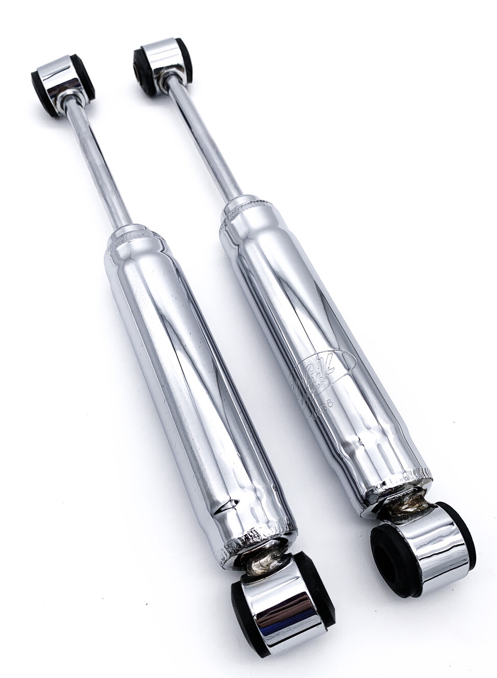 Pair Long Chrome Gas Filled Shock Absorbers For Street / Hot Rod | eBay