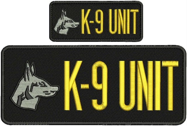 K-9 UNIT EMBROIDERY PATCH 4X10 AND 2X5 hook on back | eBay