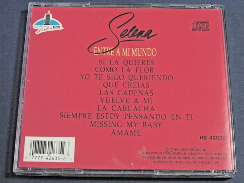 SELENA Entre A Mi Mundo CD Original 1992 Rare OOP Capitol Records ...