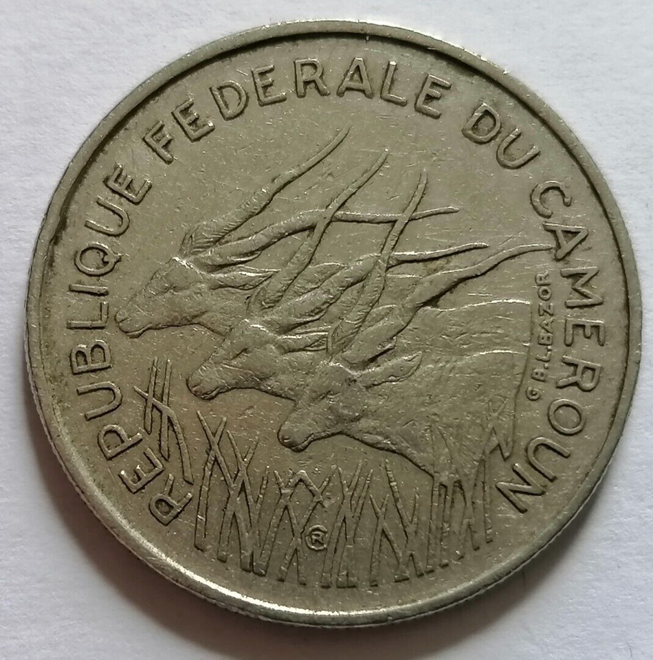 CAMEROUN 100 Francs République Fédérale du Cameroun, antilopes 1971 ...