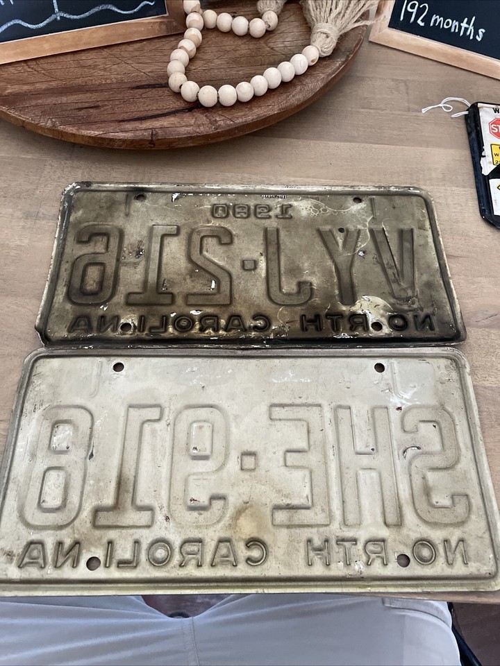 Two 1985 North Carolina License Plates - “VYJ-216” And “SHE-918” | eBay