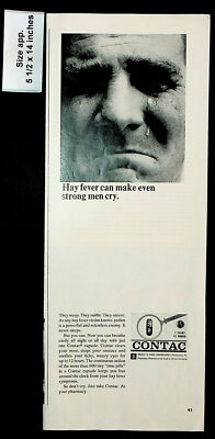 1964 Contac Hay Fever Capsules Medicine Allergy Men Cry Vintage Print ...