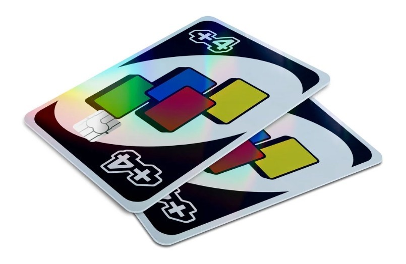 2 Pack Holographic Uno Draw 4 Credit Card Skin - Debit Card Sticker ...
