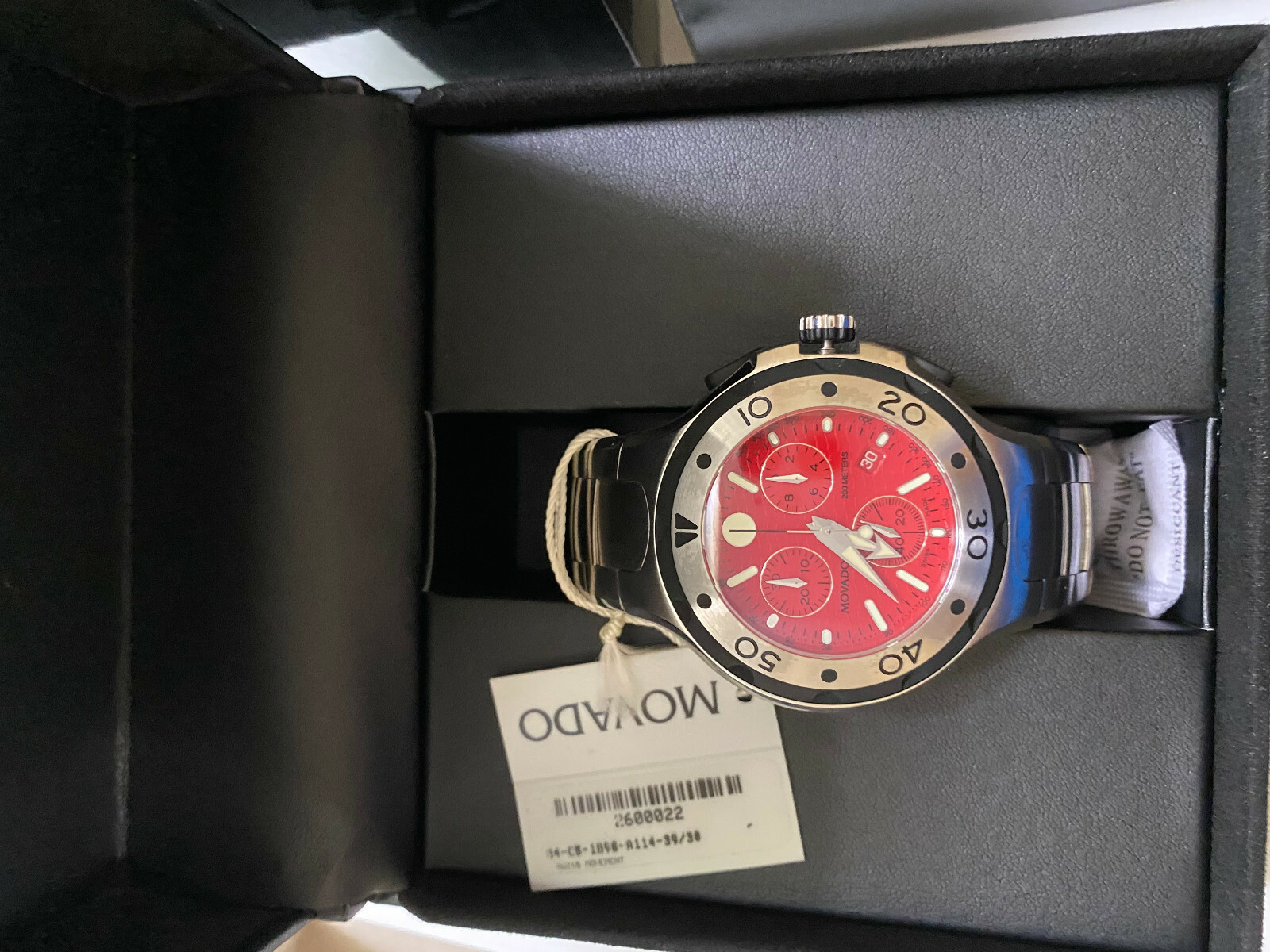Movado Series 800 Chronograph Red Dial Men's Watch 2600022 | eBay