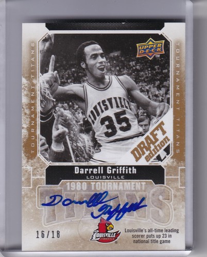 2009-10 UD DRAFT #TT-DG DARRELL GRIFFITH AUTOGRAPH LOUISVILLE 16/18 ...