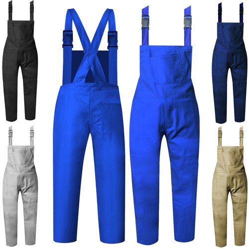 Mens Bib & Brace Dungarees Overall Coverall Suit Mechanics Working ...