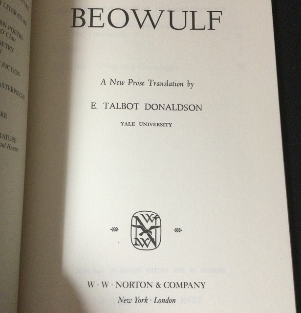 Beowulf : A New Translation by E. Talbot Donaldson (1966, Trade ...