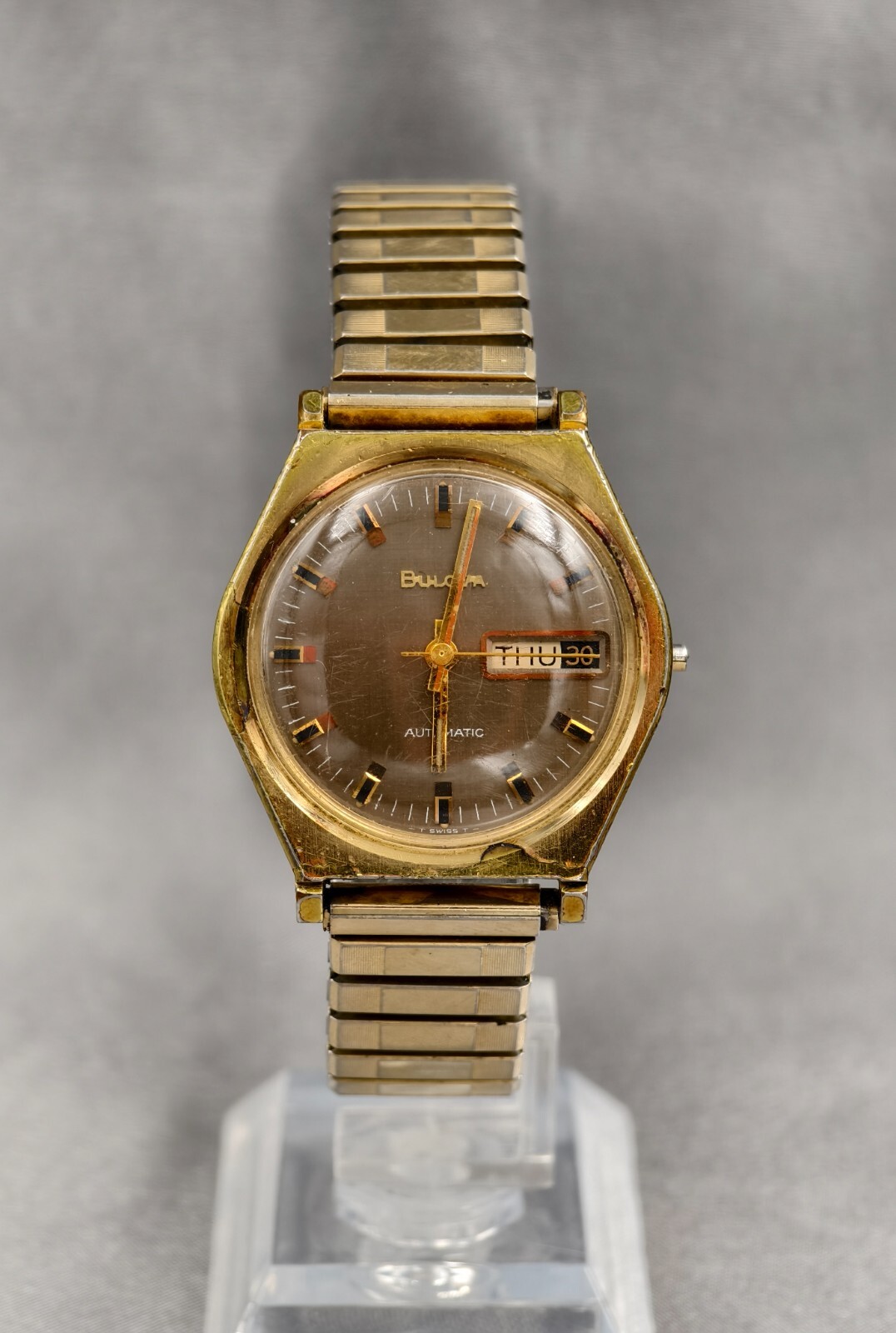 Rare Bulova N2 1972 Mens 10k Gold Plated Automatic Watch,Runs Missing ...