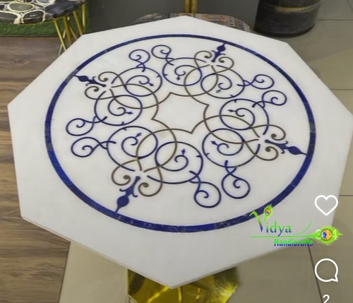 24 Inch Marble Coffee Table Top Handmade Floral Inlay Marquetry Art ...