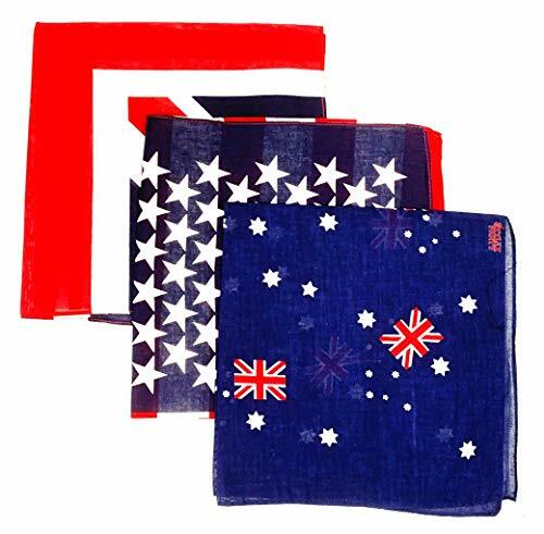 Pack of 3 Bandanas - Country Flag Bandana USA UK Australian Trendy ...