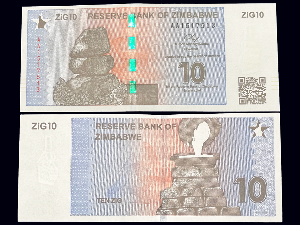 Zimbabwe $10 Zig 2024 Gold Backed Uncirculated Banknote QR Code | eBay