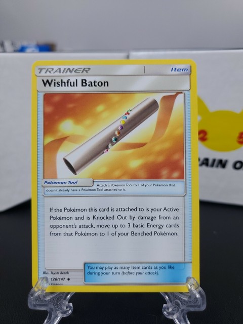 Pokémon TCG Wishful Baton Burning Shadows 128/147 Regular Uncommon for ...