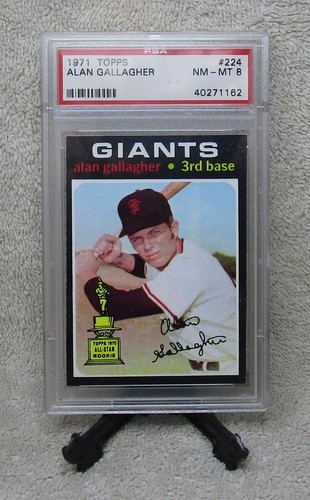GRADED PSA 8 NM-MT 1971 Topps Baseball ALAN GALLAGHER Card #224 SF ...