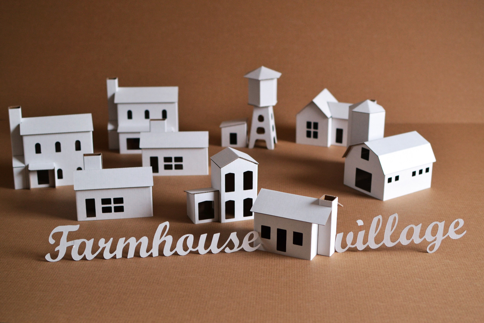 DIY 11 cardboard Putz style glitter houses. Make your own village | eBay