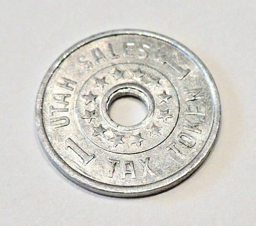 Vintage 1930's UTAH Aluminum "Emergency Relief Fund" Sales Tax Token 5/ ...