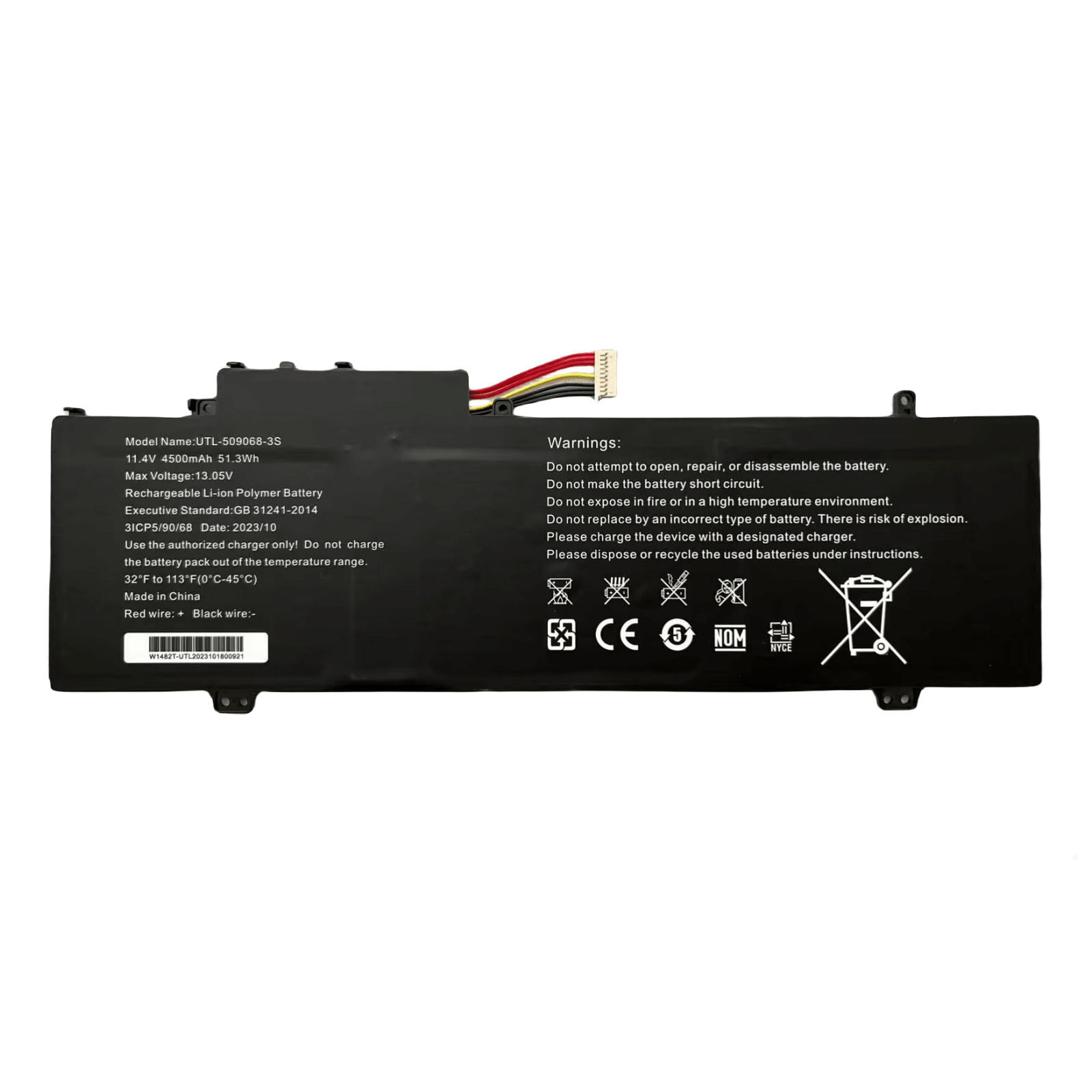 New Genuine UTL-509068-3S Battery For Gateway GWTN141-10BK GWTN141-4 ...