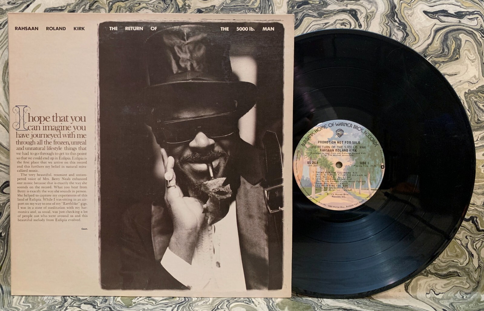 RAHSAAN ROLAND KIRK - Return of The 5000 lb Man - 1976 US BS 2918 PROMO ...