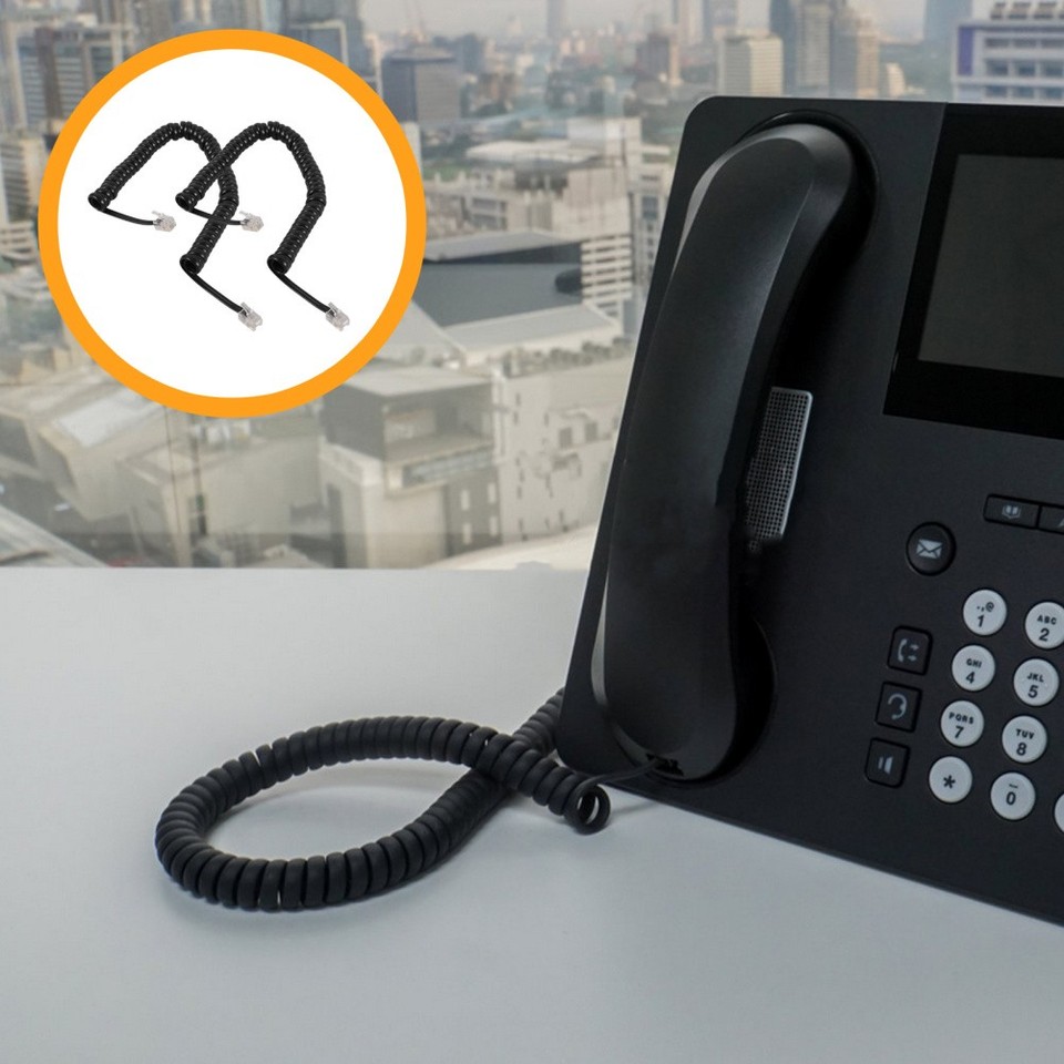 2Pcs Coiled Telephone Cable for Landline Phone Easy Installation Cord ...