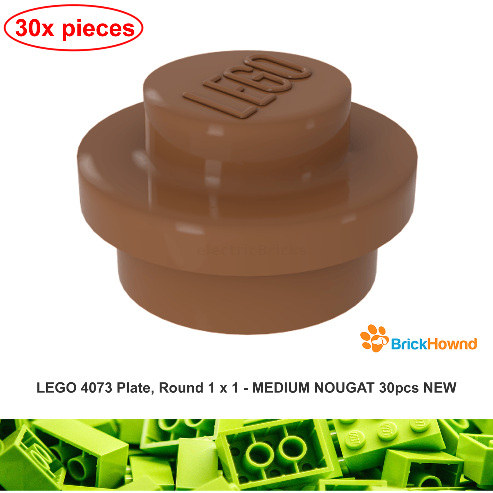LEGO 4073 Plate, Round 1 x 1 - MEDIUM NOUGAT 30pcs NEW | eBay Australia