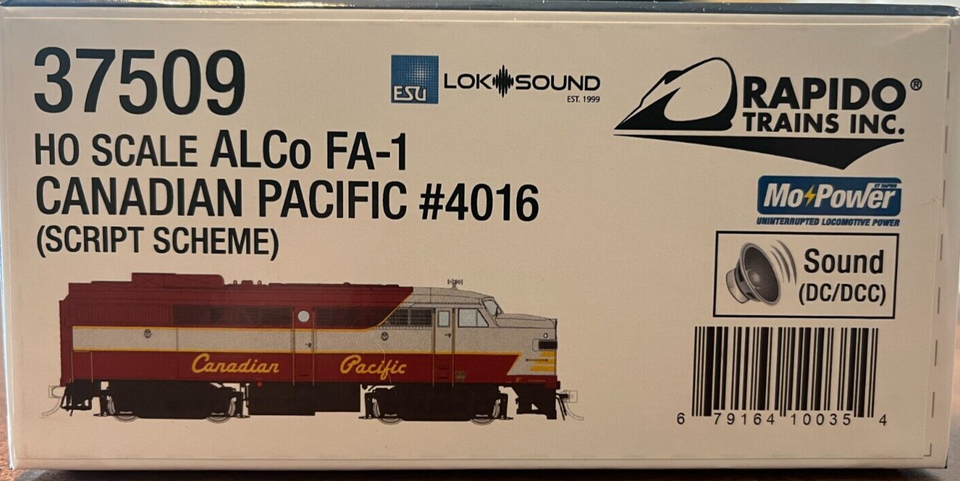 HO Rapido Canadian Pacific (Script Scheme) FA-1 with DCC & Sound | eBay