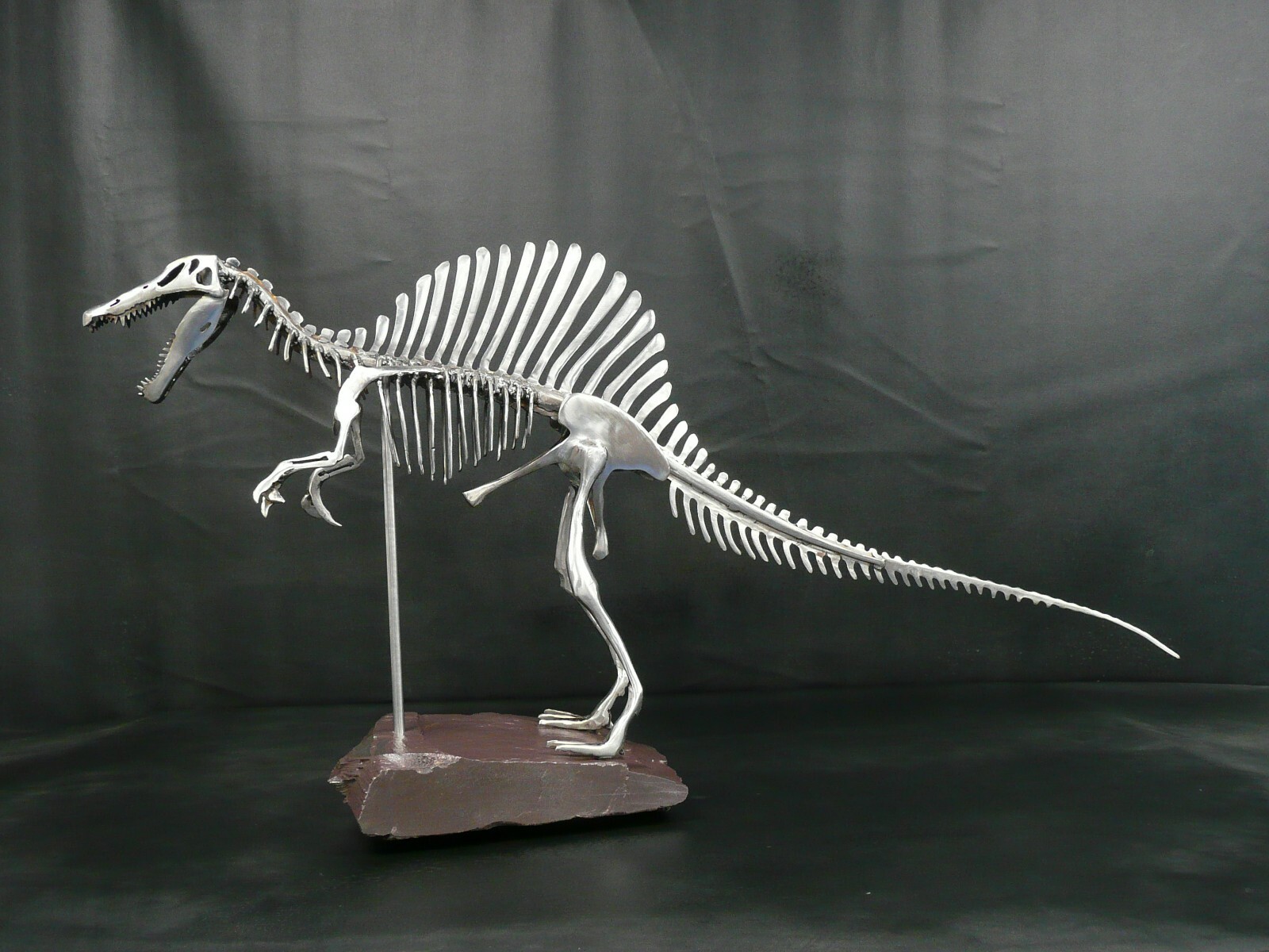 Handmade Welded Steel Dinosaur Skeleton Sculpture / Spinosaurus | eBay UK