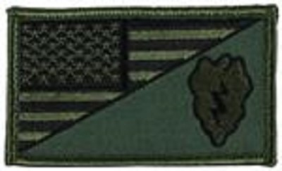 ARMY 25TH INFANTRY OD GREEN FLAG 2 X 3 EMBROIDERED PATCH WITH HOOK LOOP ...