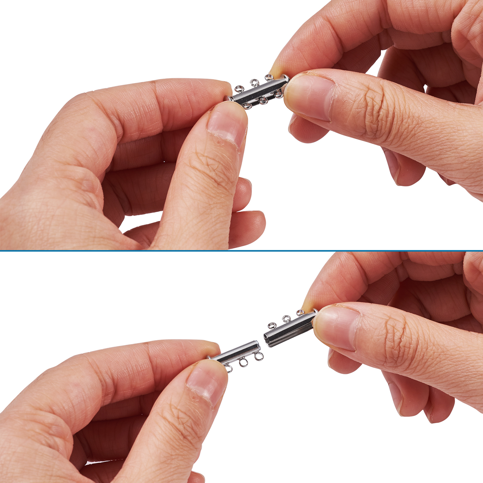 148pc Brass Magnetic Slide Lock Clasps Alloy Links /Iron Slide On End ...