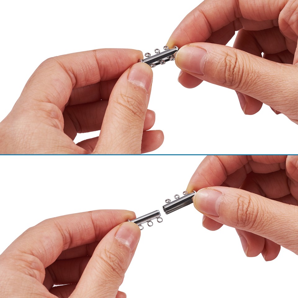 148pc Brass Magnetic Slide Lock Clasps Alloy Links /Iron Slide On End ...