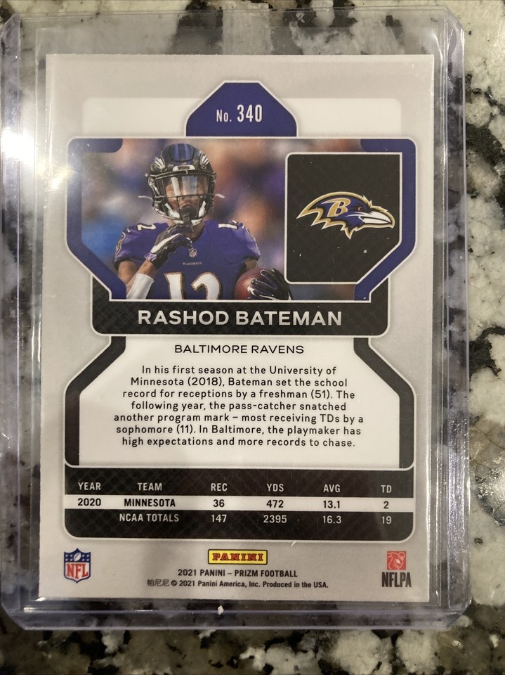 RASHOD BATEMAN 2021 PANINI PRIZM ROOKIE CARD! CARD 340 | eBay