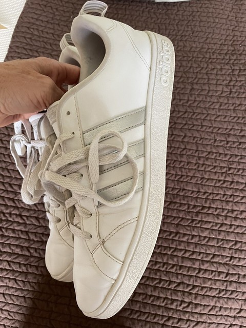 Size 10 - adidas VS Advantage White Silver Metal for sale online | eBay