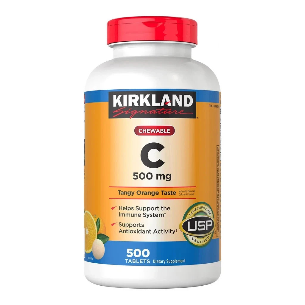 Kirkland Signature Chewable Vitamin C 500 mg., 500 Tablets (Pack of 1 ...