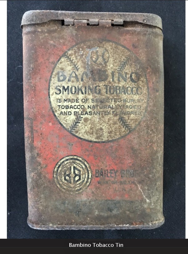 Circa 1922 Bambino Smoking Tobacco Tin Babe Ruth New York Yankees with ...