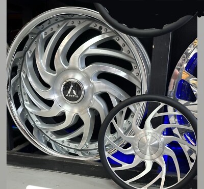 26" Inch Brushed Artis Vantage BLANKS Wheels, Steering Wheel, Floating ...