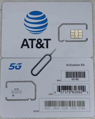 4x AT&T 5G TRIPLE SIM CARD 3 IN 1 NANO 4FF 4G 5G LTE GSM EASY ...