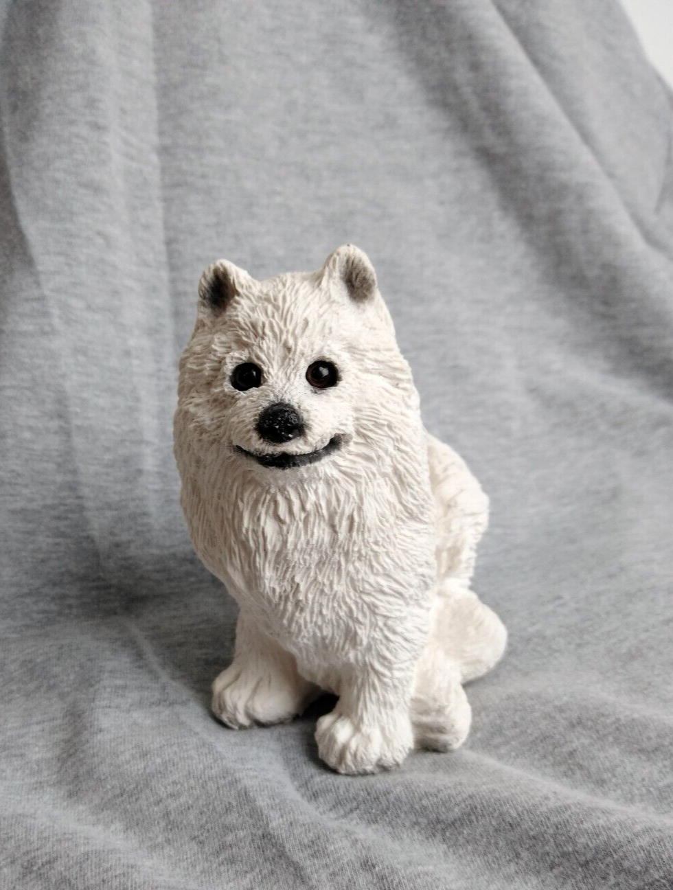 Vintage Stone Critters 1984 UDC Samoyed Dog Figurine Glass Eyes USA | eBay