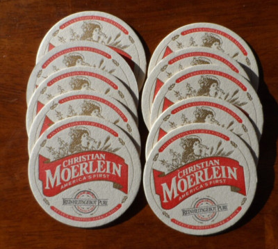 (10) VINTAGE UNUSED CHRISTIAN MOERLEIN BEER COASTERS SEE PICS BC-3 | eBay
