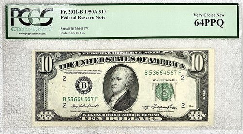 1950A $10 DOLLAR NOTE FRN 1911-B PCGS 64 PPQ VERY CHOICE B53664567F | eBay