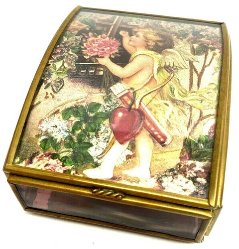 Thomas Cathey Collection Angel Cherub Cupid Mirror Trinket Keepsake Box ...