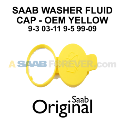 NEW GENUINE SAAB WASHER FLUID CAP 9-3 03-11 9-5 99-09 OEM Yellow ...