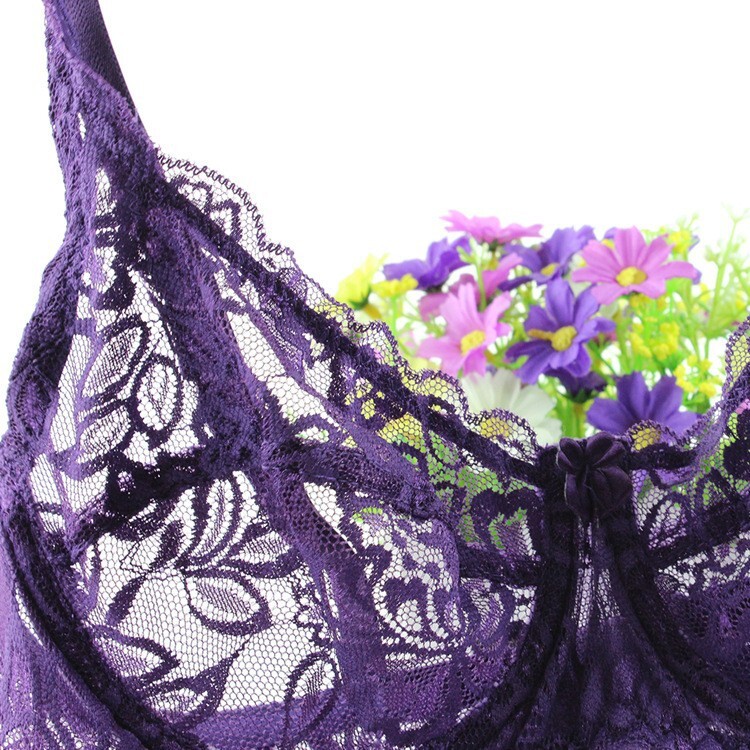 BIG BIG BRA Plus Size Women Lace Bra Underwire Non-Pad Push Up Lingerie ...