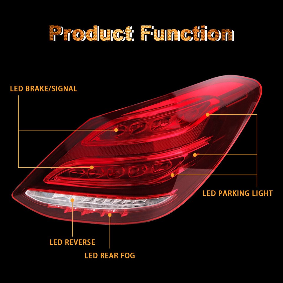 Right Rear Lamp LED Tail Light For Mercedes Benz W205 C250 C300 C350 ...