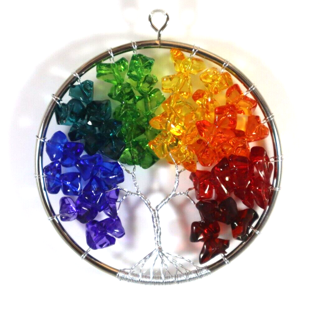 A3 Rainbow Tree of life ORNAMENT Crystal expressions Ganz car charm ...
